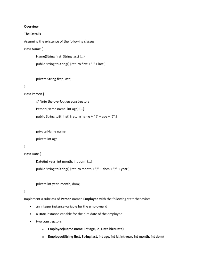 Solved The Question Asks For Two Constructors Of The 8554