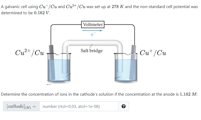Solved A galvanic cell using Cu/Cu and Cu2+/Cu was set up at | Chegg.com