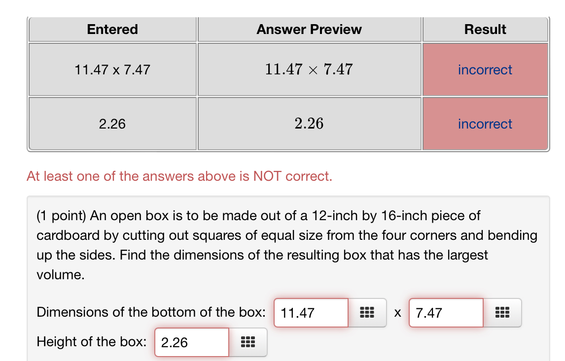Solved by an EXPERT At least one of the answers above is NOT correct.(1 | Chegg.com