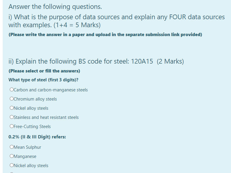 Solved Answer the following questions. i) What is the | Chegg.com