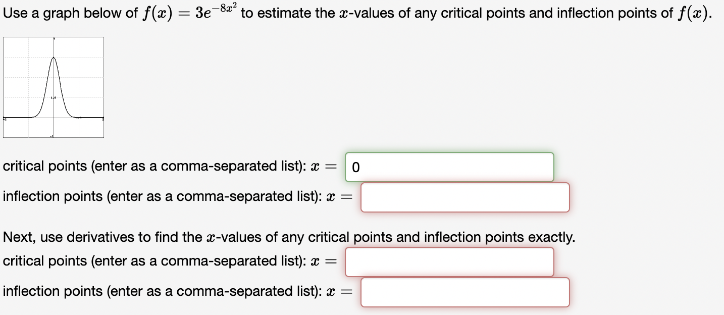 Solved Use a graph below of f(x)=3e-8x2 ﻿to estimate the | Chegg.com