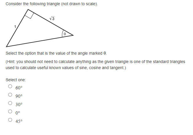 Solved Consider the following triangle (not drawn to scale). | Chegg.com