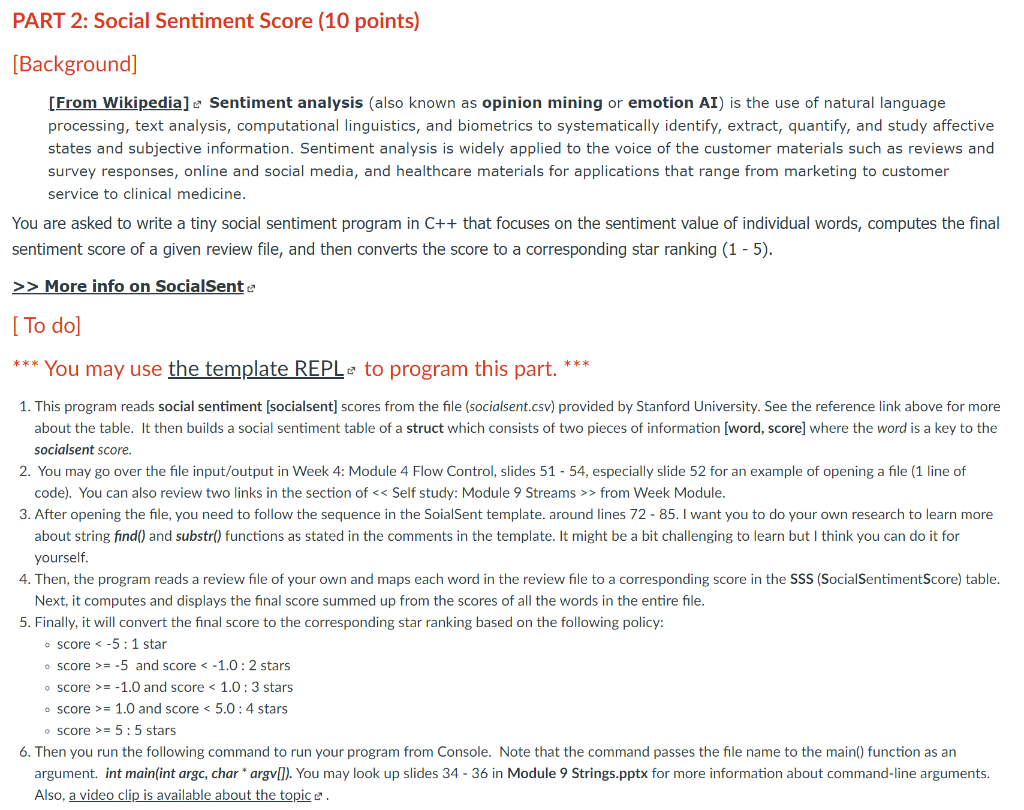 PART 2: Social Sentiment Score (10 points) | Chegg.com