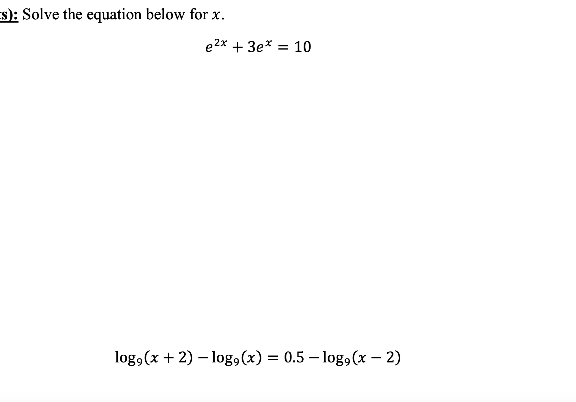 Solved s): Solve the equation below for | Chegg.com