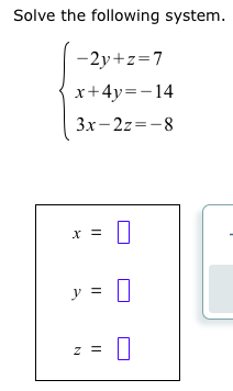 Solved Solve the following system. \\[ | Chegg.com