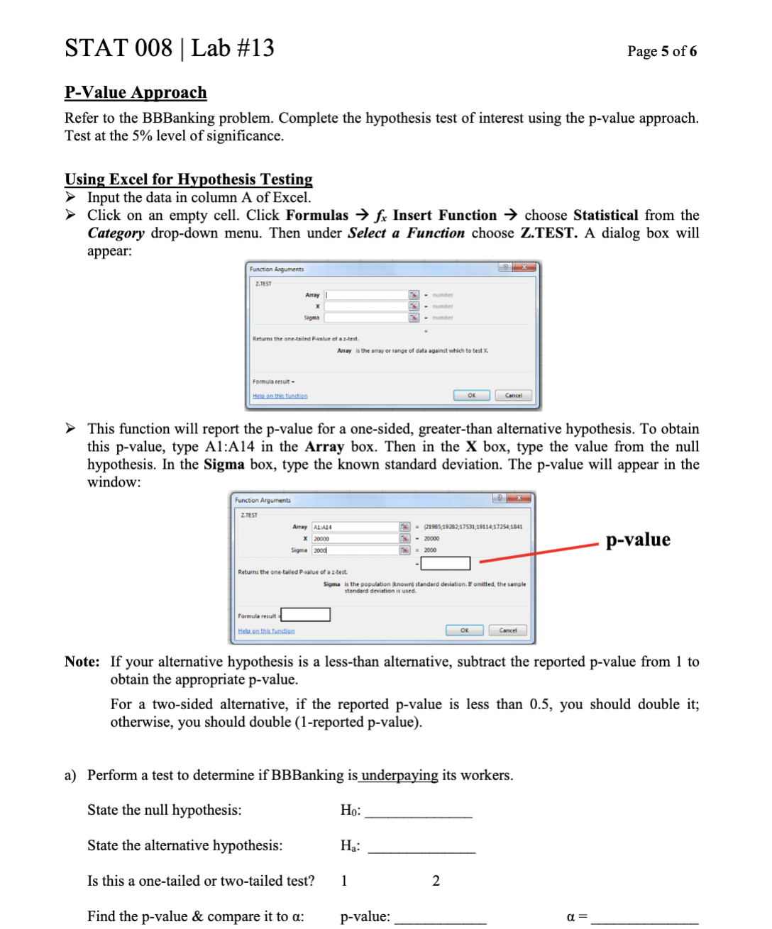 Solved P-Value Approach Refer to the BBBanking problem. | Chegg.com