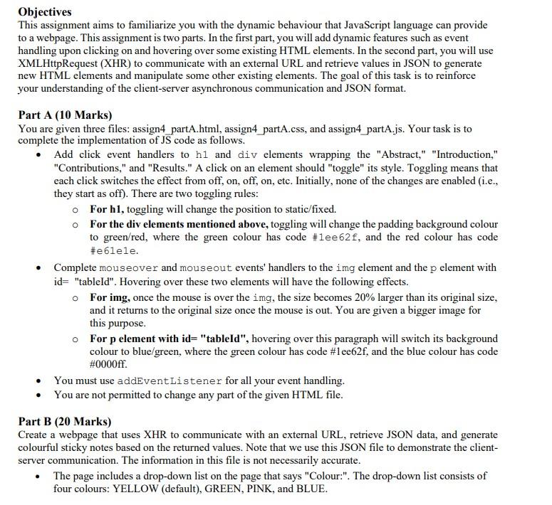 Solved Objectives This assignment aims to familiarize you | Chegg.com