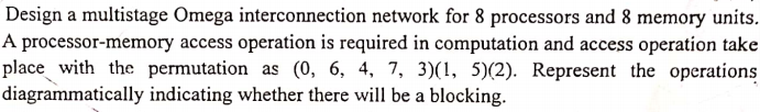 Solved Design a multistage Omega interconnection network for | Chegg.com