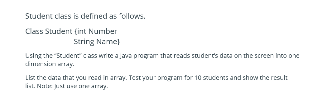 Solved Student class is defined as follows. Class Student | Chegg.com