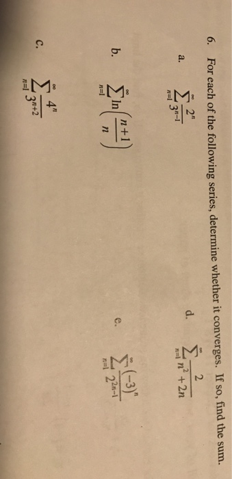 Solved For each of the following series, determine whether | Chegg.com