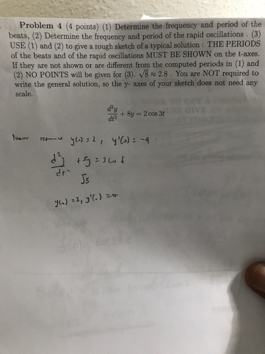 Solved (1) Determine the frequency and period of the beats, | Chegg.com