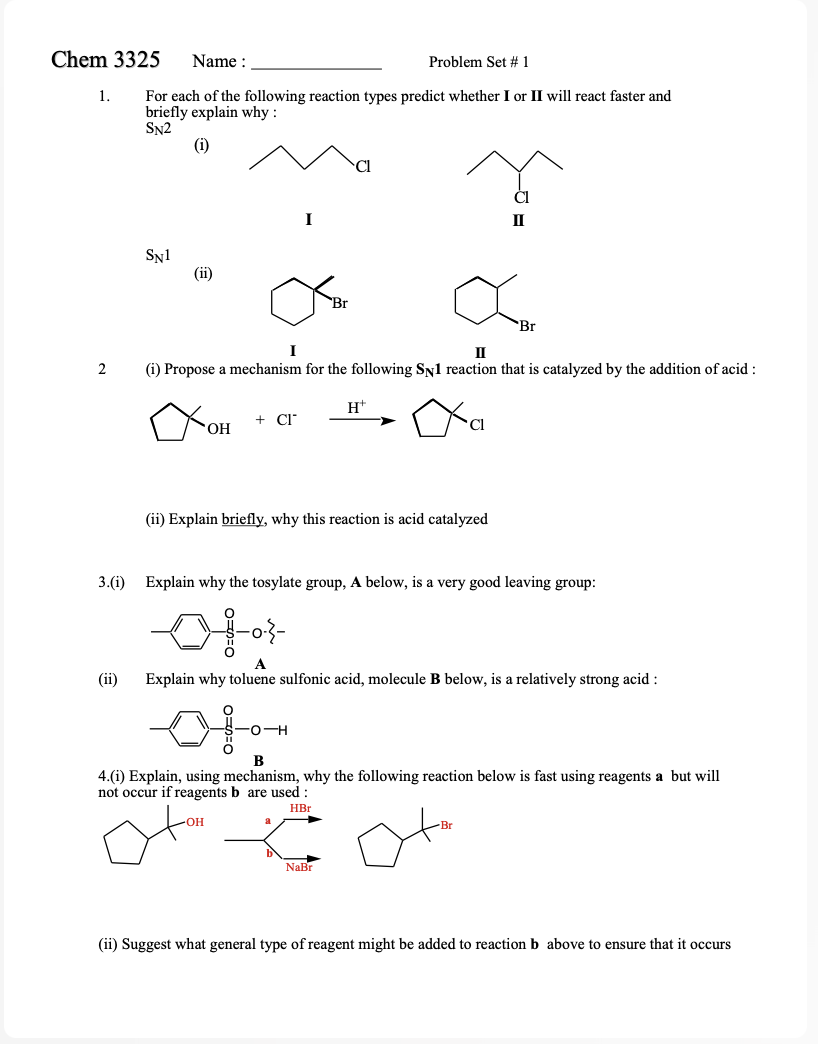 Solved 1. ﻿For each of the following reaction types predict | Chegg.com