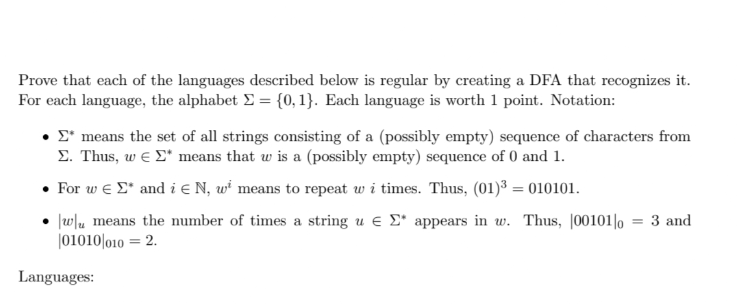 Solved Prove that each of the languages described below is | Chegg.com