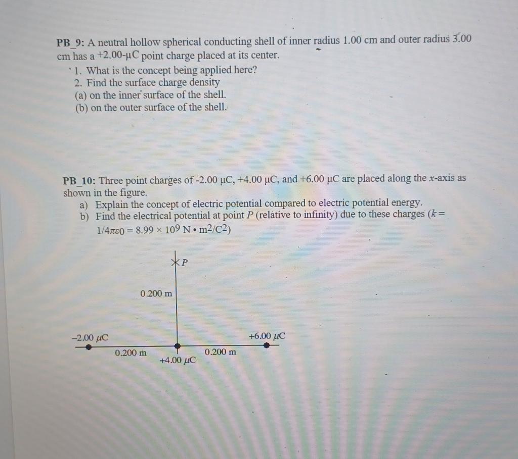Solved PB_9: A neutral hollow spherical conducting shell of | Chegg.com