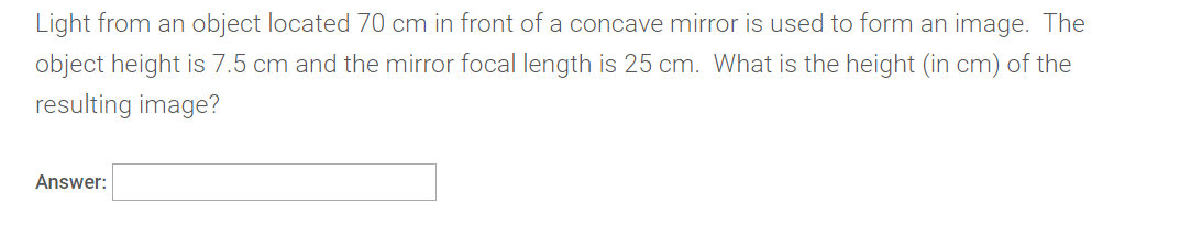 Solved Light from an object located 70 cm in front of a | Chegg.com