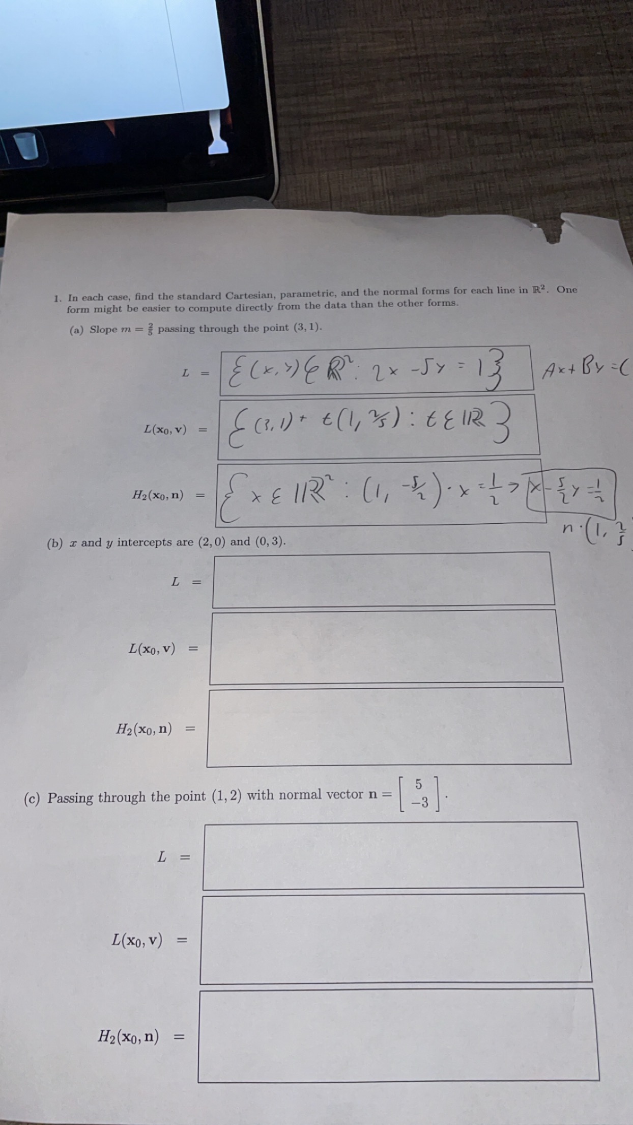 Solved 1. In each case, find the standard Cartesian, | Chegg.com