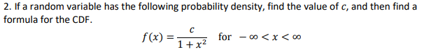 Solved 2. If a random variable has the following probability | Chegg.com