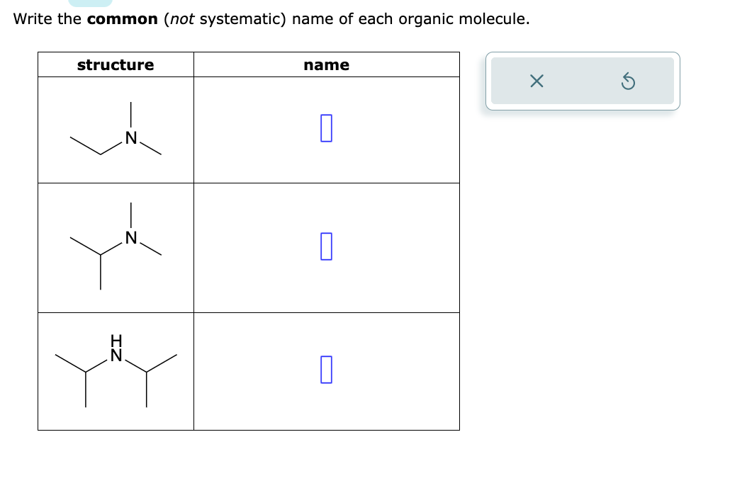 Solved Write the common (not systematic) ﻿name of each | Chegg.com