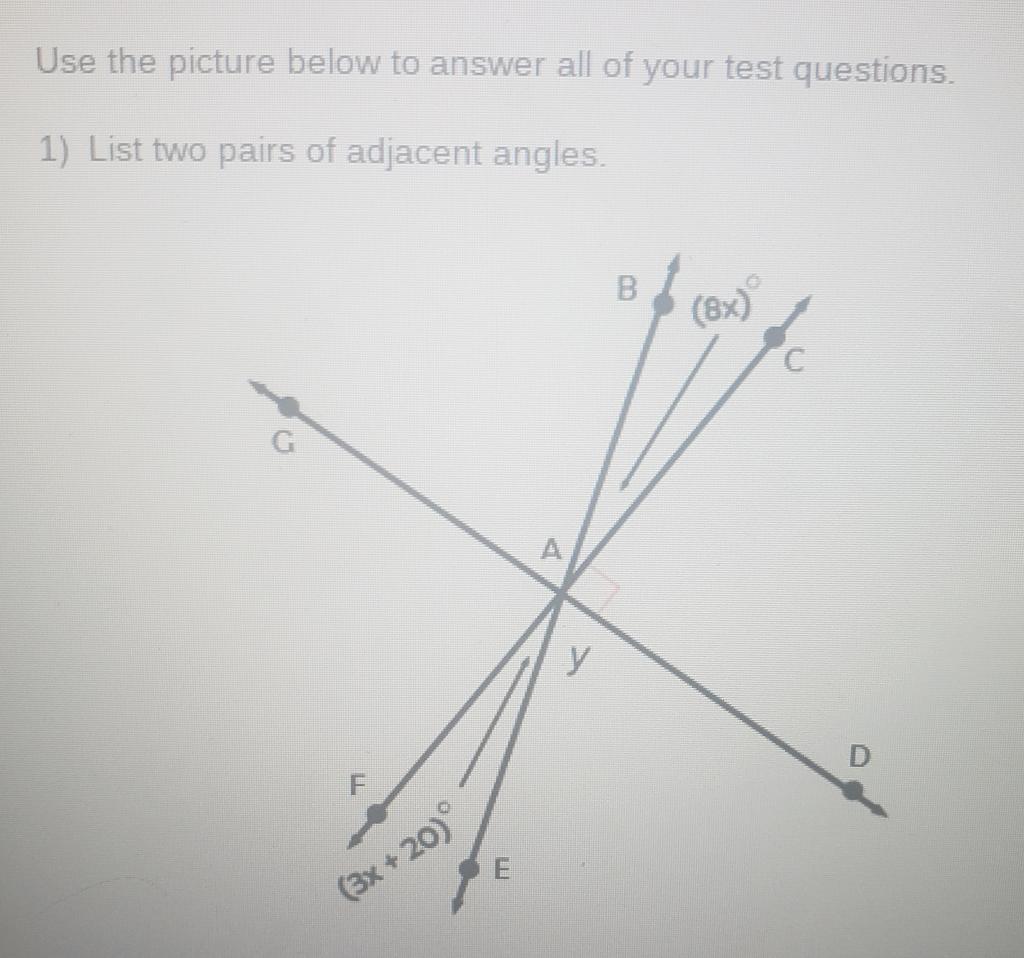 2. list two pairs of vertical angles 3. List one | Chegg.com