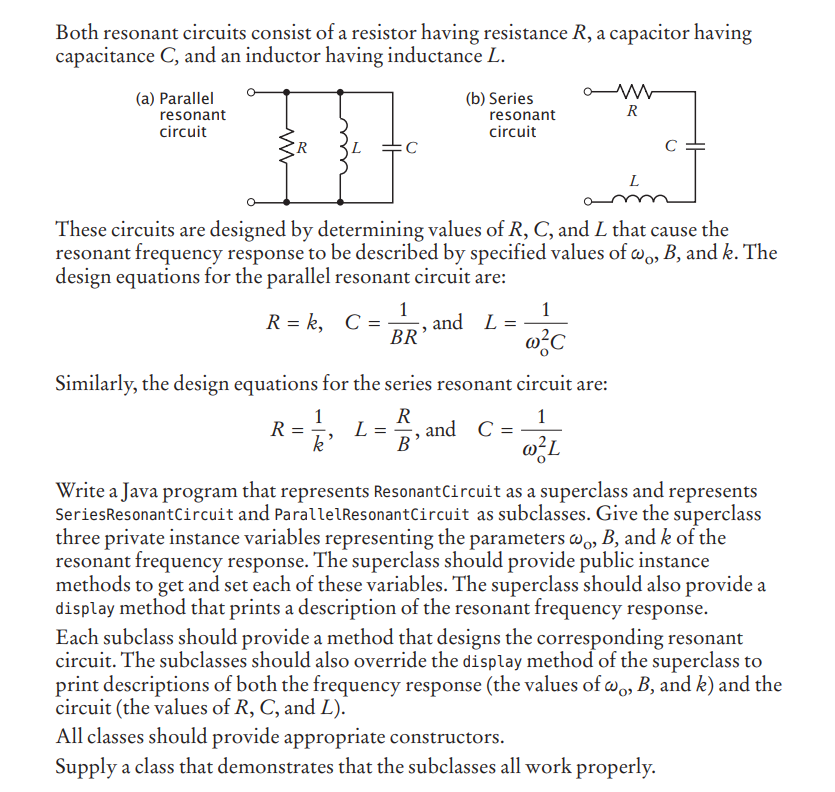 Solved Resonant circuits are used to select a signal (e.g., | Chegg.com