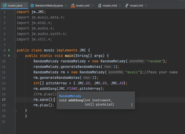 music.java Random Melody.java music.xmlx | Chegg.com