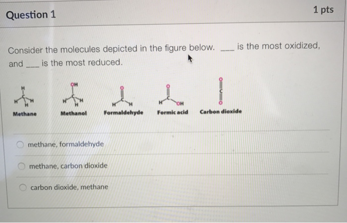 Solved 1 pts Question 1 --is the most oxidized, Consider the | Chegg.com Solved 1 pts Question 1 --is the most oxidized, Consider the | Chegg.com