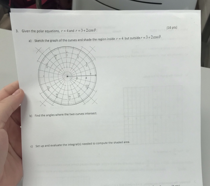 Solved 3. Given the polar equations,r 4and r 3+2cos: (16 pts | Chegg.com