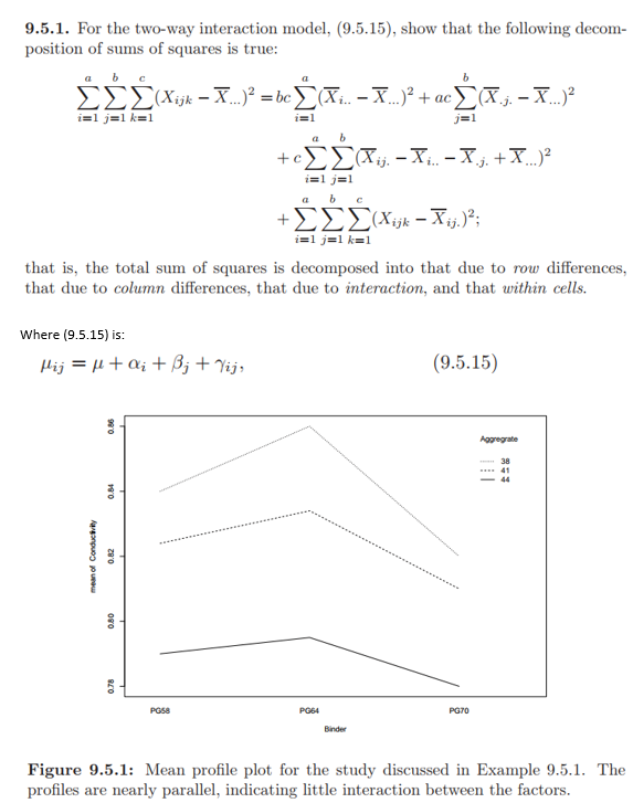 9.5.1. For the two-way interaction model, (9.5.15), | Chegg.com