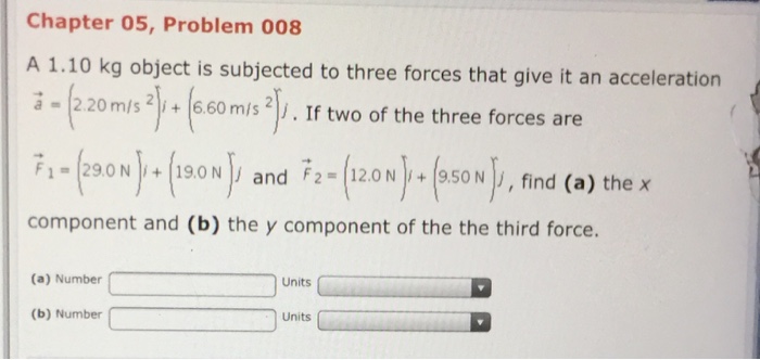 Solved A 1.10 kg object is subjected to three forces that | Chegg.com