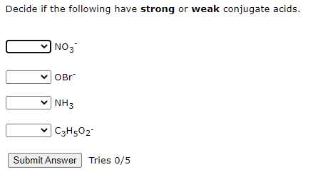 Solved Decide if the following have strong or weak conjugate | Chegg.com