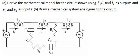 Solved (a) Derive the mathematical model for the circuit | Chegg.com