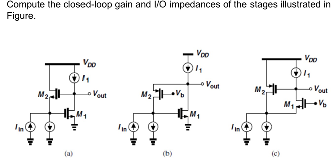 Solved Compute the closed-loop gain and I/O impedances of | Chegg.com