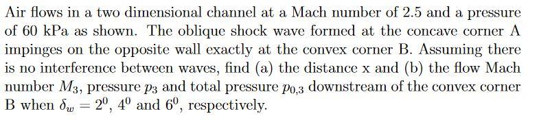 Air flows in a two dimensional channel at a Mach | Chegg.com