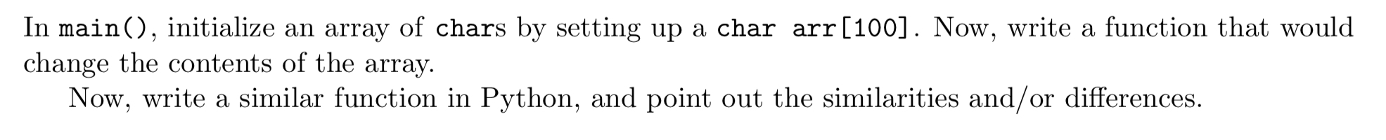Solved In main (), ﻿initialize an array of chars by setting | Chegg.com