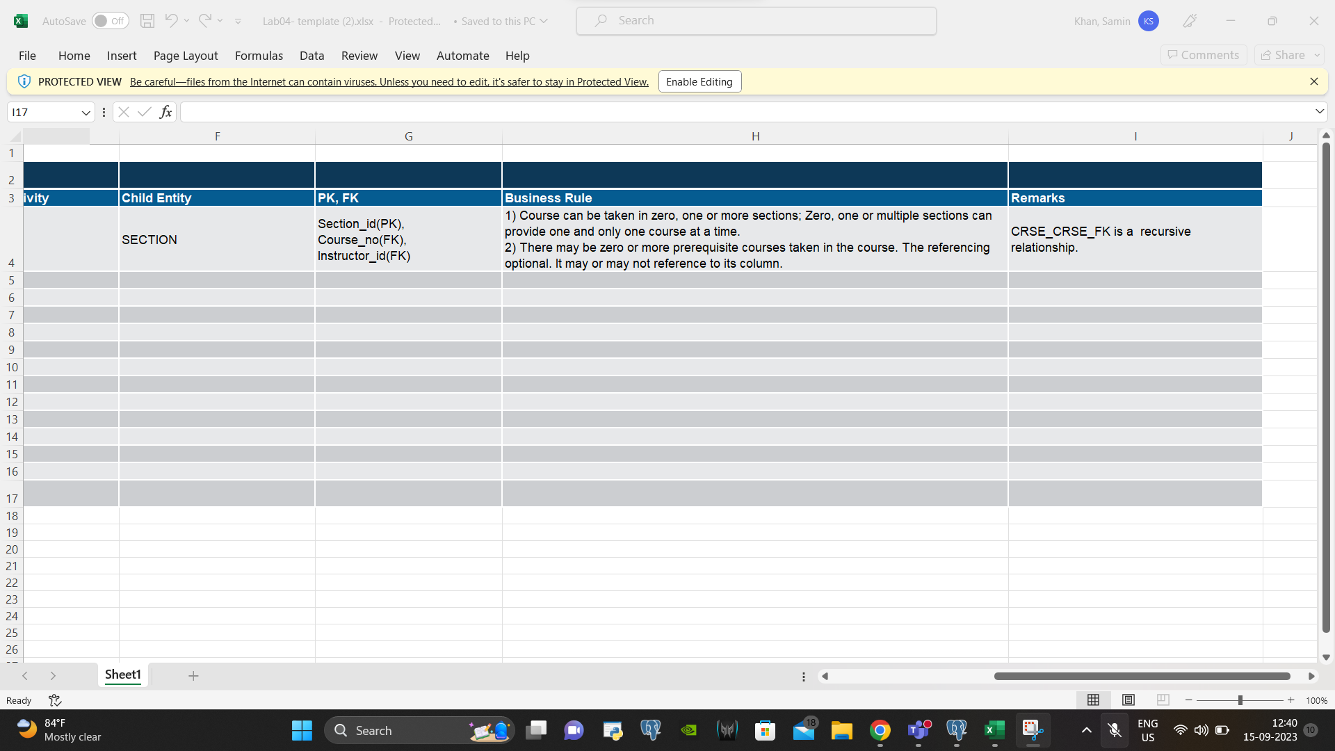 Solved Read and study the ERD of the STUDENT schema | Chegg.com