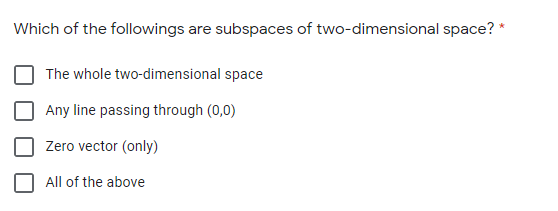 Solved Which of the followings are subspaces of | Chegg.com