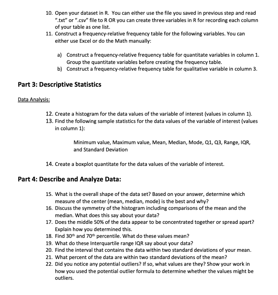 Statistical Data Analysis For Science Project 1 Data Chegg