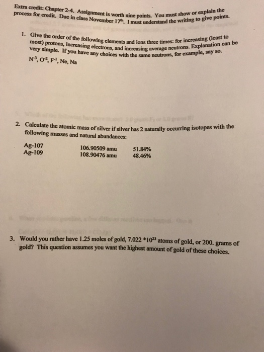 Solved Extra credit: Chapter 2-4. Assignment is worth nine | Chegg.com