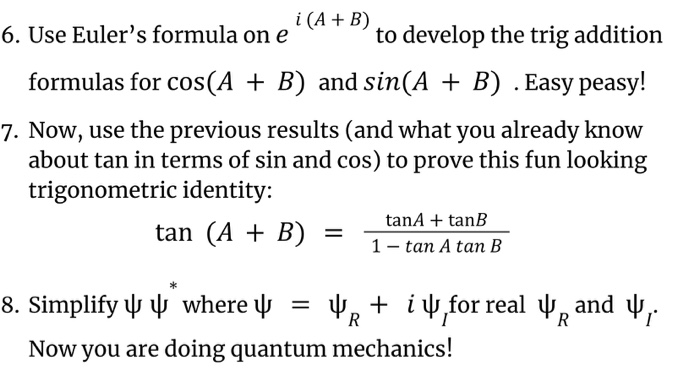 Solved i(A+ B) formulas for cos(A + B) and sin(A + B) .Easy | Chegg.com