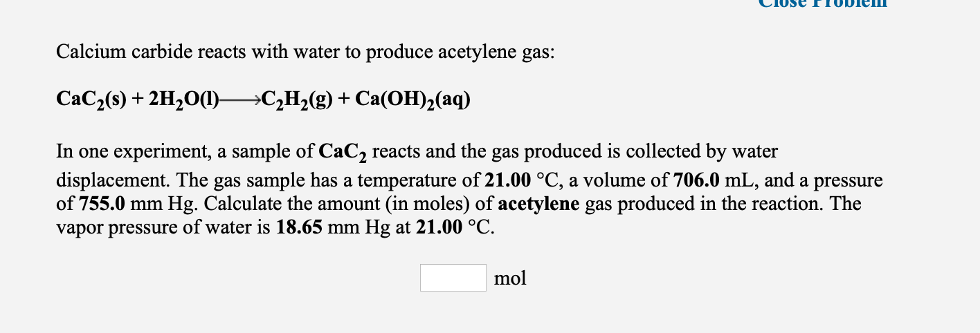 Solved What is the molar volume of CO2 gas under the | Chegg.com
