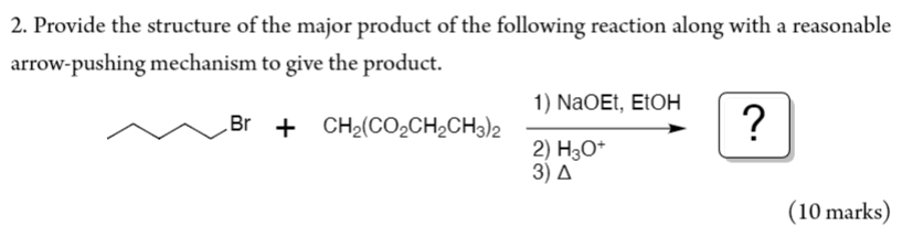 Solved 2. Provide the structure of the major product of the | Chegg.com