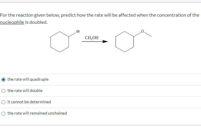 Solved For the reaction given below, predict how the rate | Chegg.com