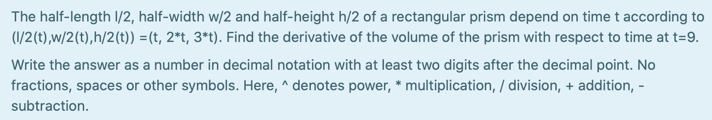 Solved The half-length 1/2, half-width w/2 and half-height | Chegg.com