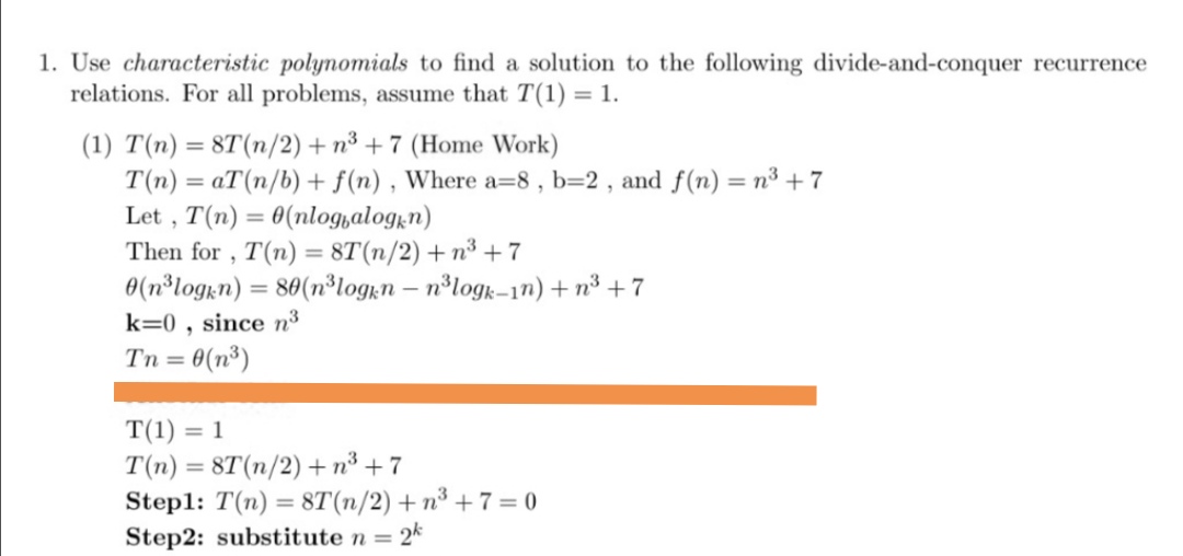Solved Use characteristic polynomials to find a solution to | Chegg.com