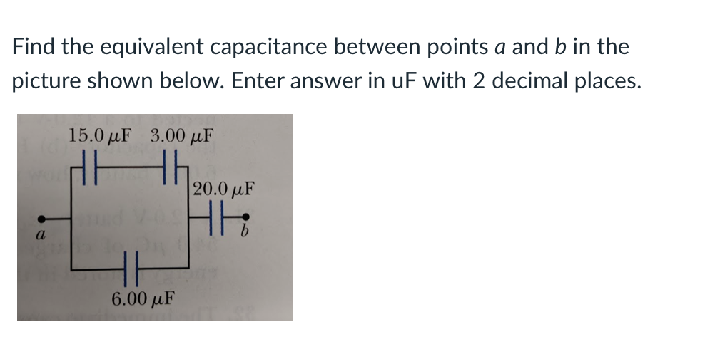 Solved Find the equivalent capacitance between points a and | Chegg.com