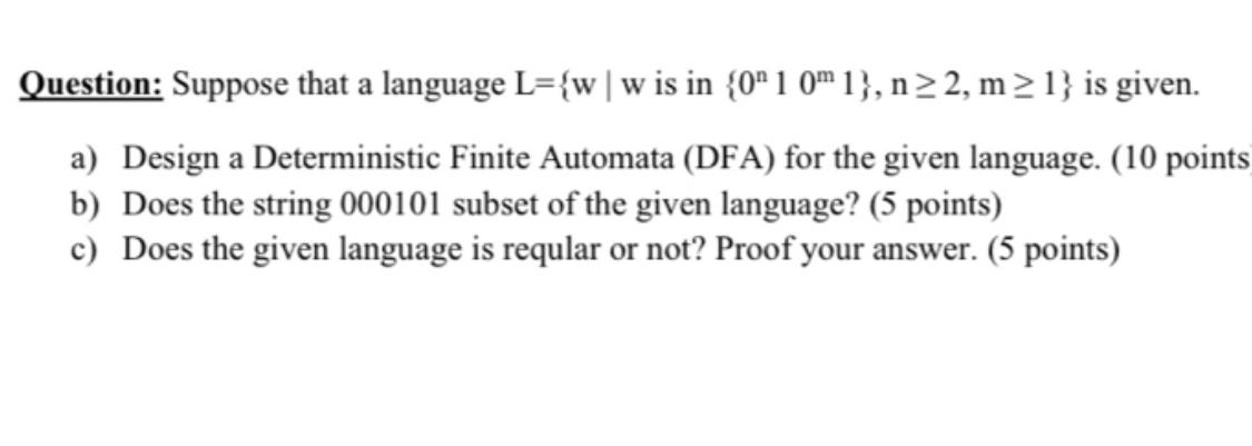 Solved Question: Suppose that a language L={w∣w is in | Chegg.com