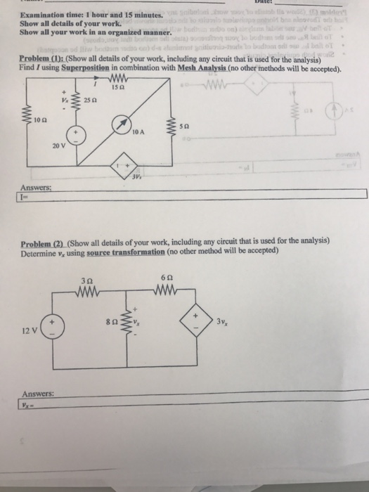 Solved Find I using Superposition in combination with Mesh | Chegg.com
