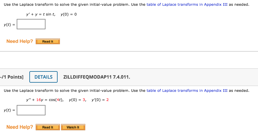 Solved Use The Laplace Transform To Solve The Given 