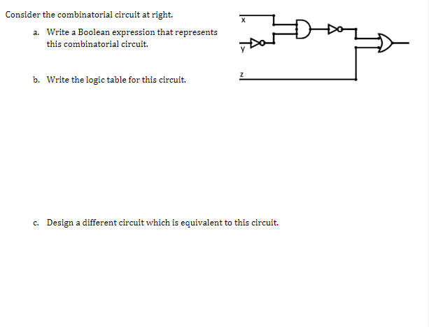 Solved х Consider the combinatorial circuit at right. a. | Chegg.com