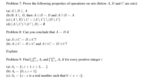 Solved Problem 7: Prove the following properties of | Chegg.com